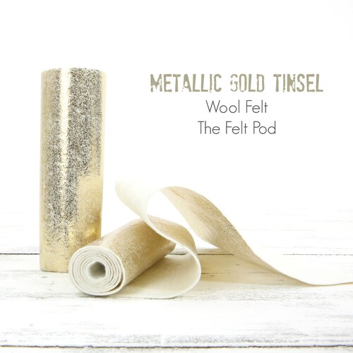 Printed Wool Felt Roll // Metallic Gold Stripes // Metallic - Etsy