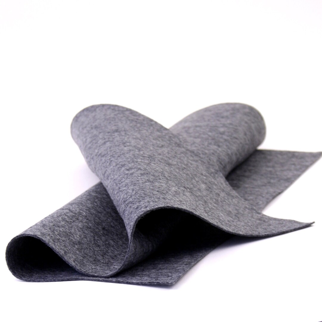 100% Wool Felt Sheet in Color HEATHER CHARCOAL - 18" X 18" Wool Felt ...