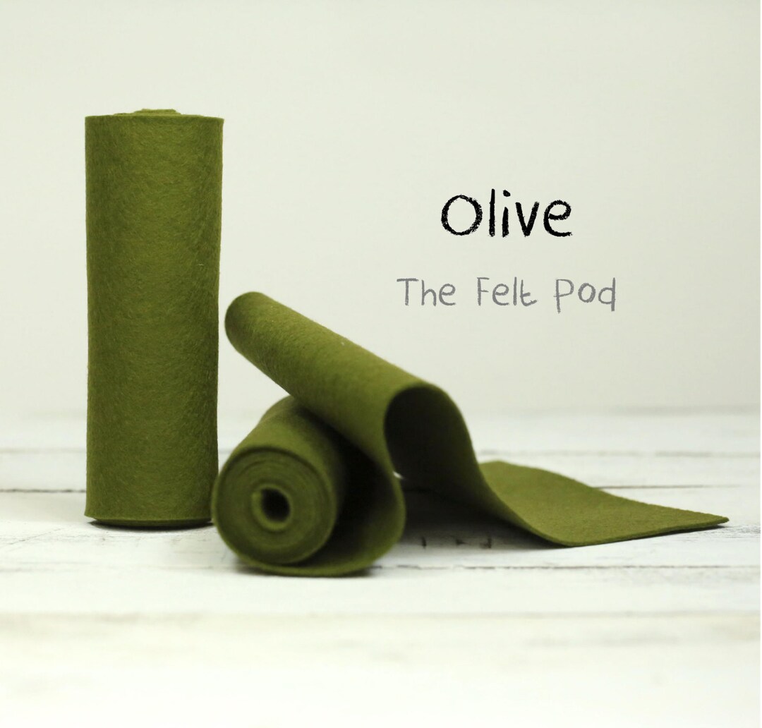 Wool Felt Roll 100% Wool Felt in Color OLIVE 5 X 36 Wool Felt Roll ...