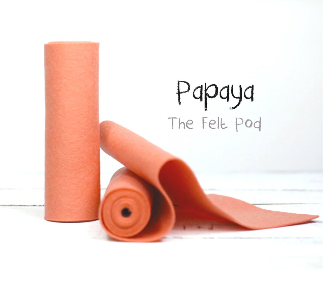 Wool Felt Roll 100% Wool Felt in Color PAPAYA Craft Felt Merino Wool - Etsy