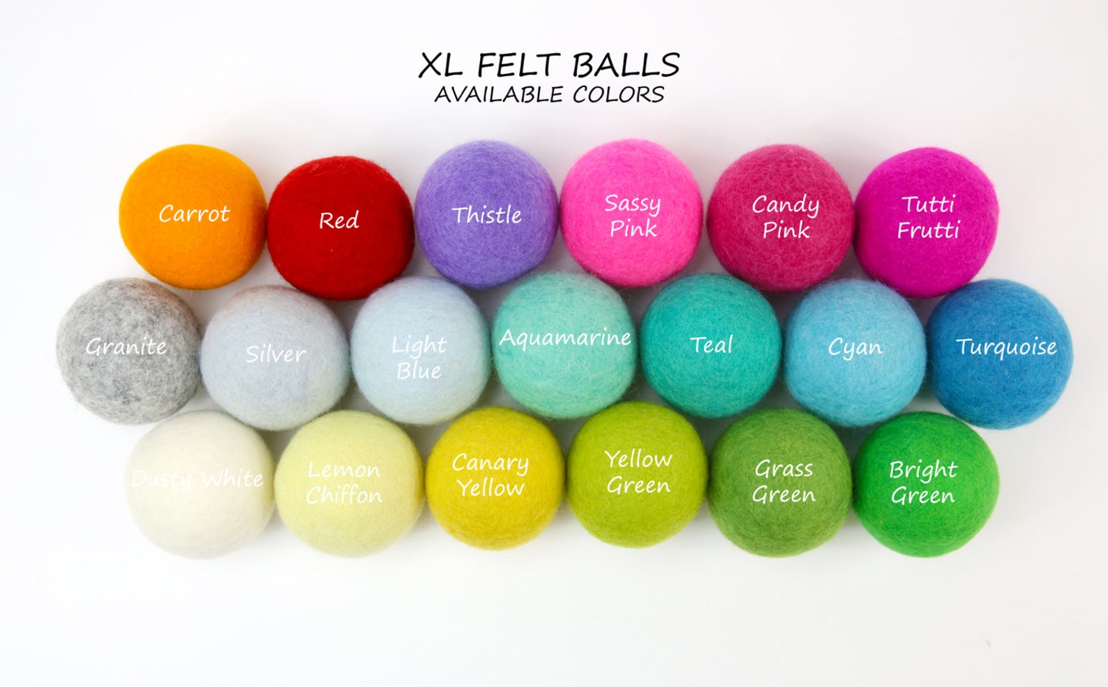XL Felt Balls // Super Large Felt Balls // Colorful Jumbo - Etsy