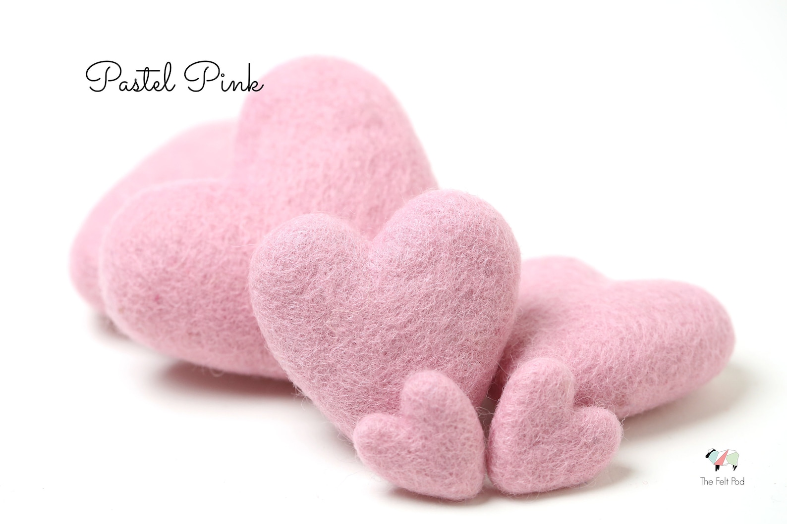 Pink Felt Hearts 3 to 4 Cm 10 Count Color PASTEL PINK | Etsy