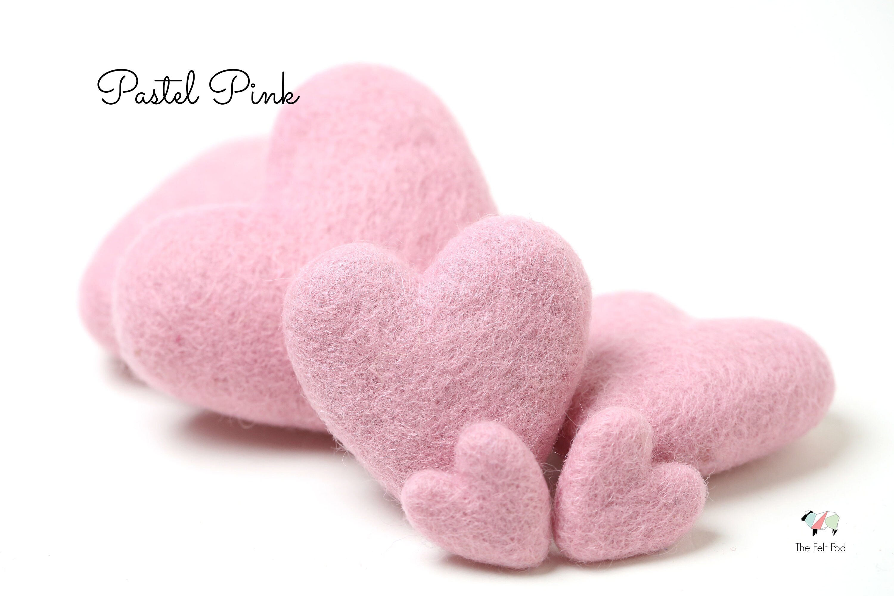 Pink Felt Hearts 3 to 4 Cm 10 Count Color PASTEL PINK - Etsy