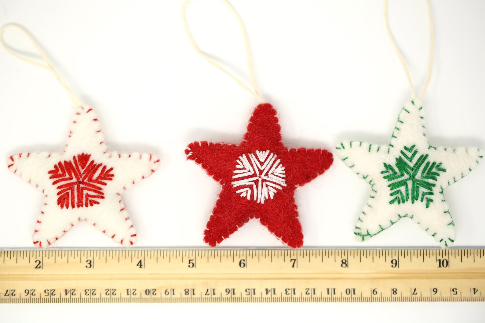 Embroidered Star Ornament | Christmas Ornament | Felt Oranament - Etsy