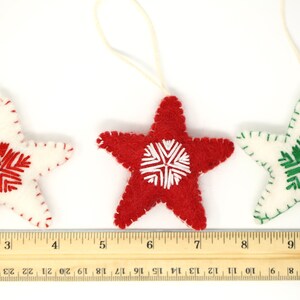 Embroidered Star Ornament | Christmas Ornament | Felt Oranament - Etsy