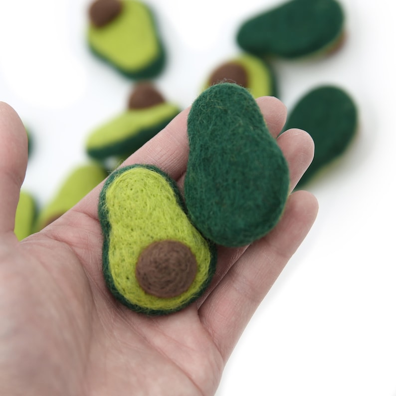 Felt Avocado || Felted Avocados || Felt Shapes - Etsy