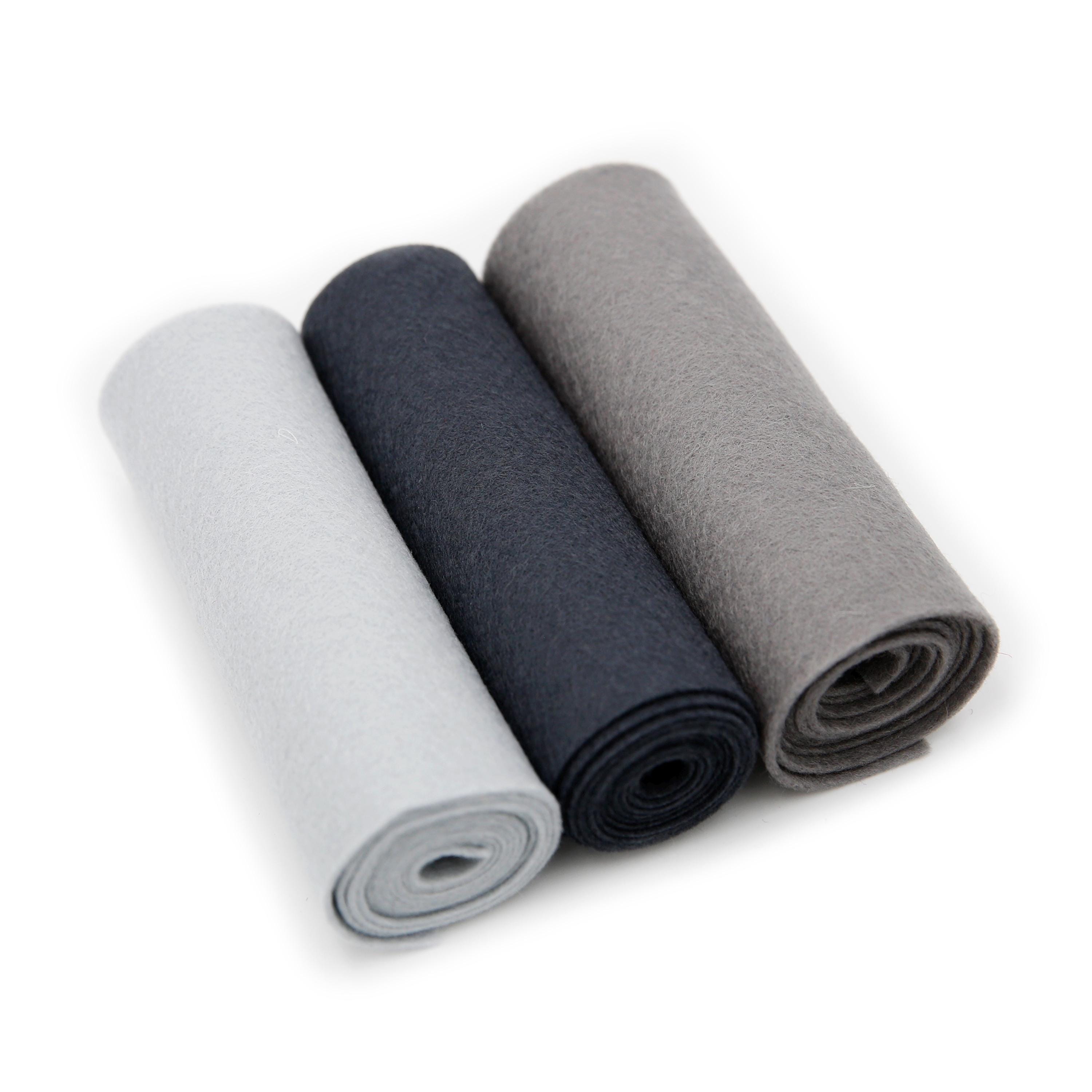 100 Percent Wool Felt Roll in Color SILVER - 5" X 36" Wool Felt Roll ...