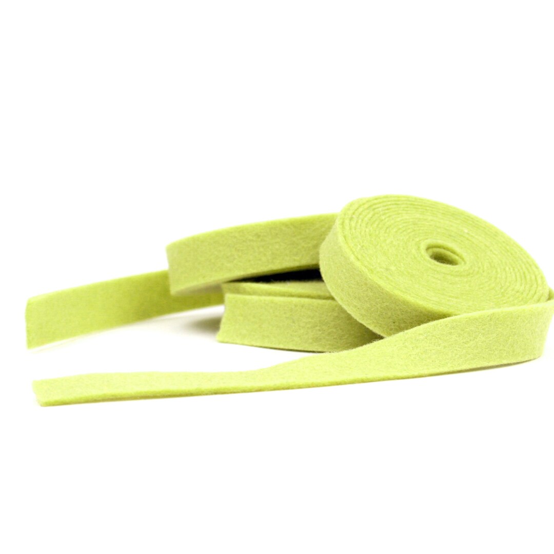Wool Felt - 100 Percent Wool Felt Ribbon in Color GREEN PEAR- 1/2 Inch ...