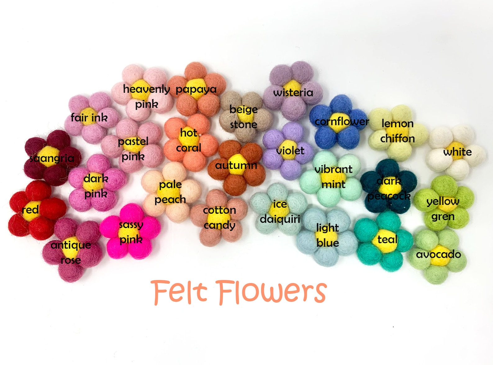 Felt Flowers Felt Daisy Felt Daisies - Etsy