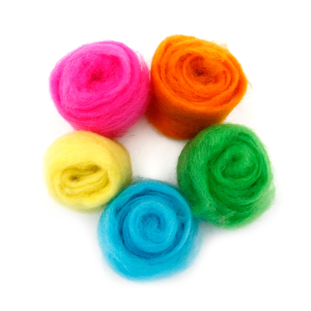 Needle Felt Wool Roving Variety Pack | Wool Carded Batts Wet Felt Wool ...