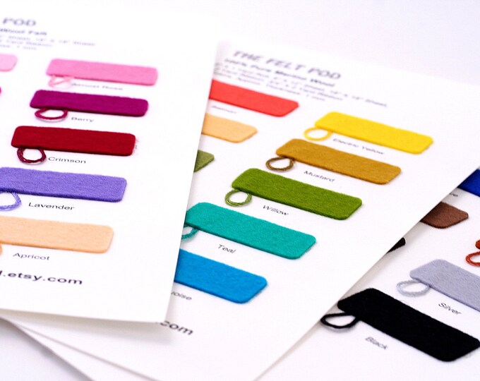Color Chart 100% Wool Felt - Etsy