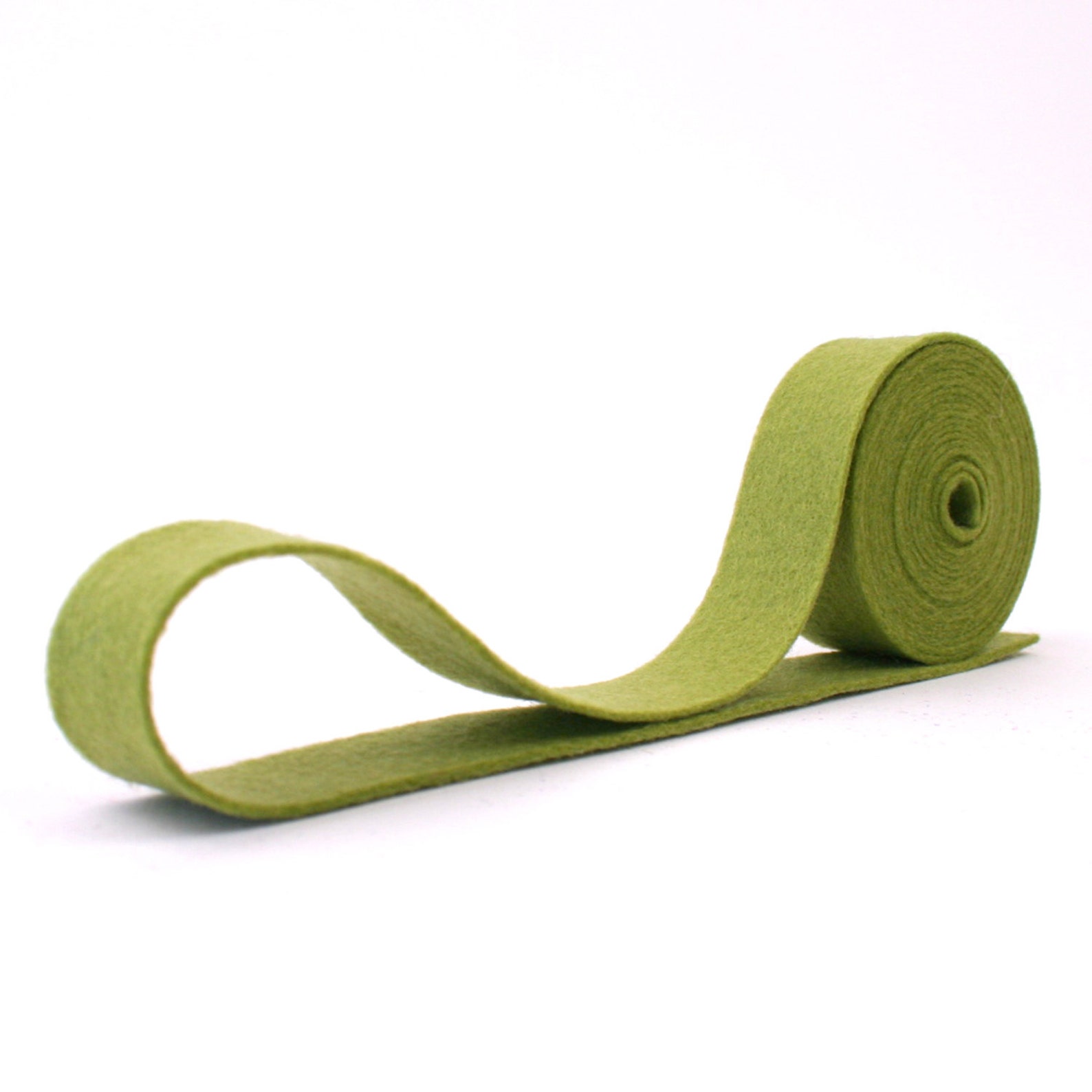 100 Percent Wool Felt Ribbon in Color SAGE - 3/4" X 2 Yards - Merino ...