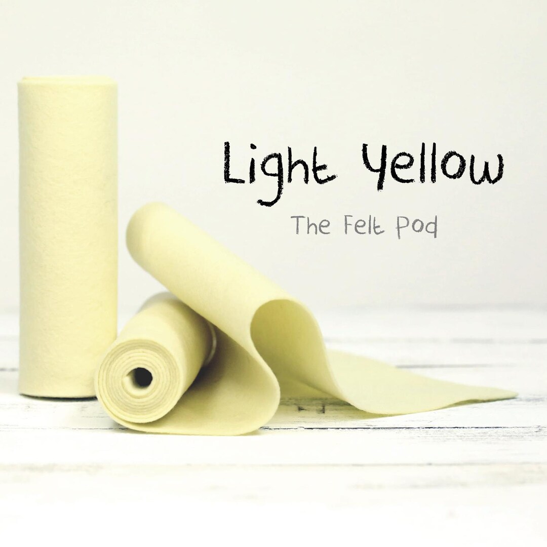 100% Wool Felt Roll in Color LIGHT YELLOW 5 X 36 Wool Felt Roll ...
