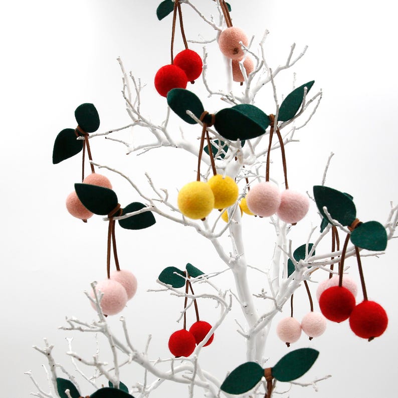 Felt Cherries | Felted Cherry | Felt Shape for Felt Garland | Felt ...