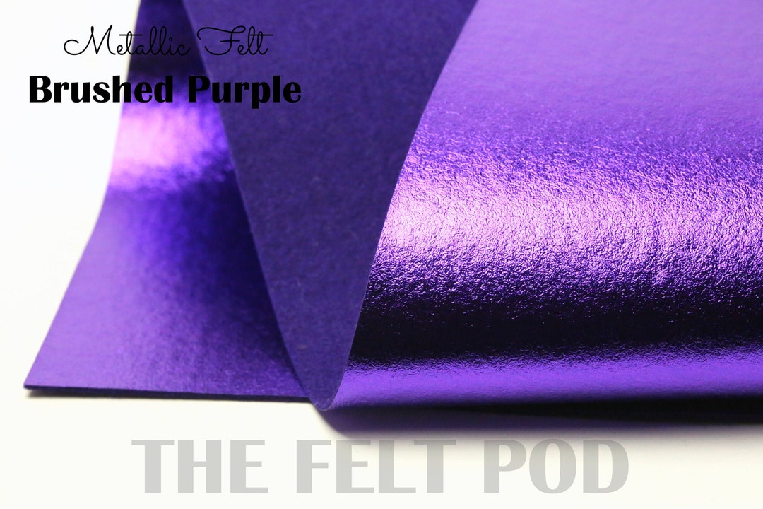 Metallic Felt - BRUSHED PURPLE Metallic Felt - Wool Felt - Metallic ...