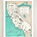 CALIFORNIA MAP PRINT - Map Art Print - Size & Color Choices ...