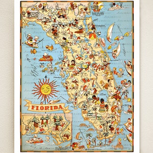 FLORIDA MAP PRINT - Map Art Print to Frame - Perfect Housewarming or ...