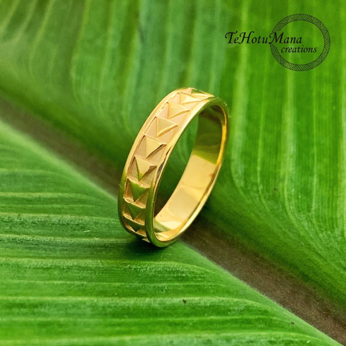 Hawaiian Ring With Triangle Designs Hawaiian Jewelry Men - Etsy