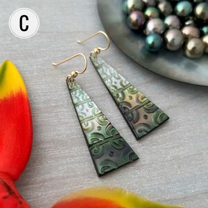 Shell Earrings • Handcarved Jewelry • Hawaiian Polynesian Design - Etsy