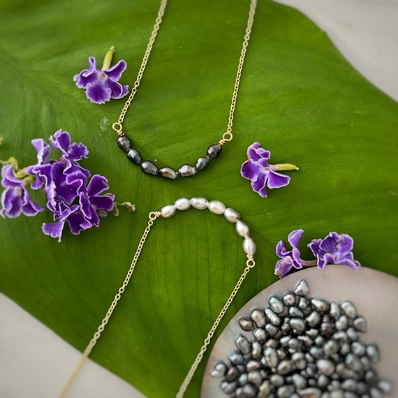 Tahitian keshi pearl necklace store