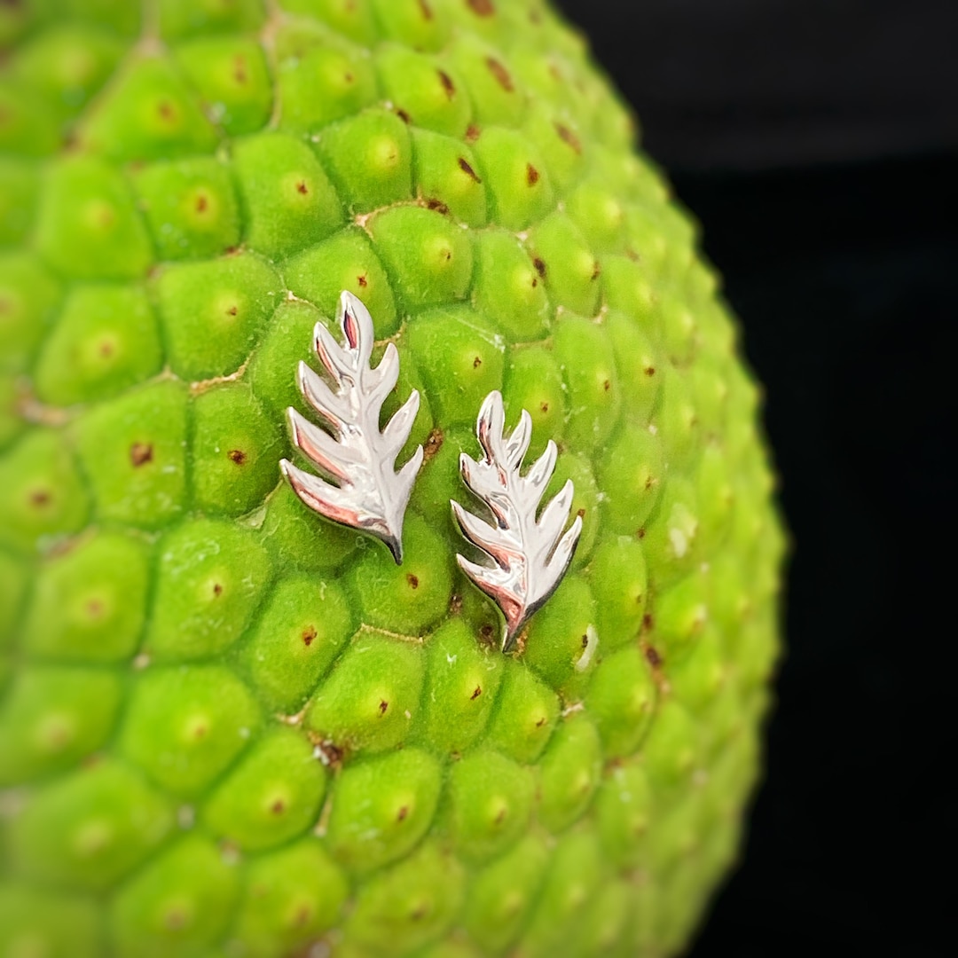 Delicate Ulu Leaf Stud Earrings Sterling Silver , Ulu Earrings , Ulu ...