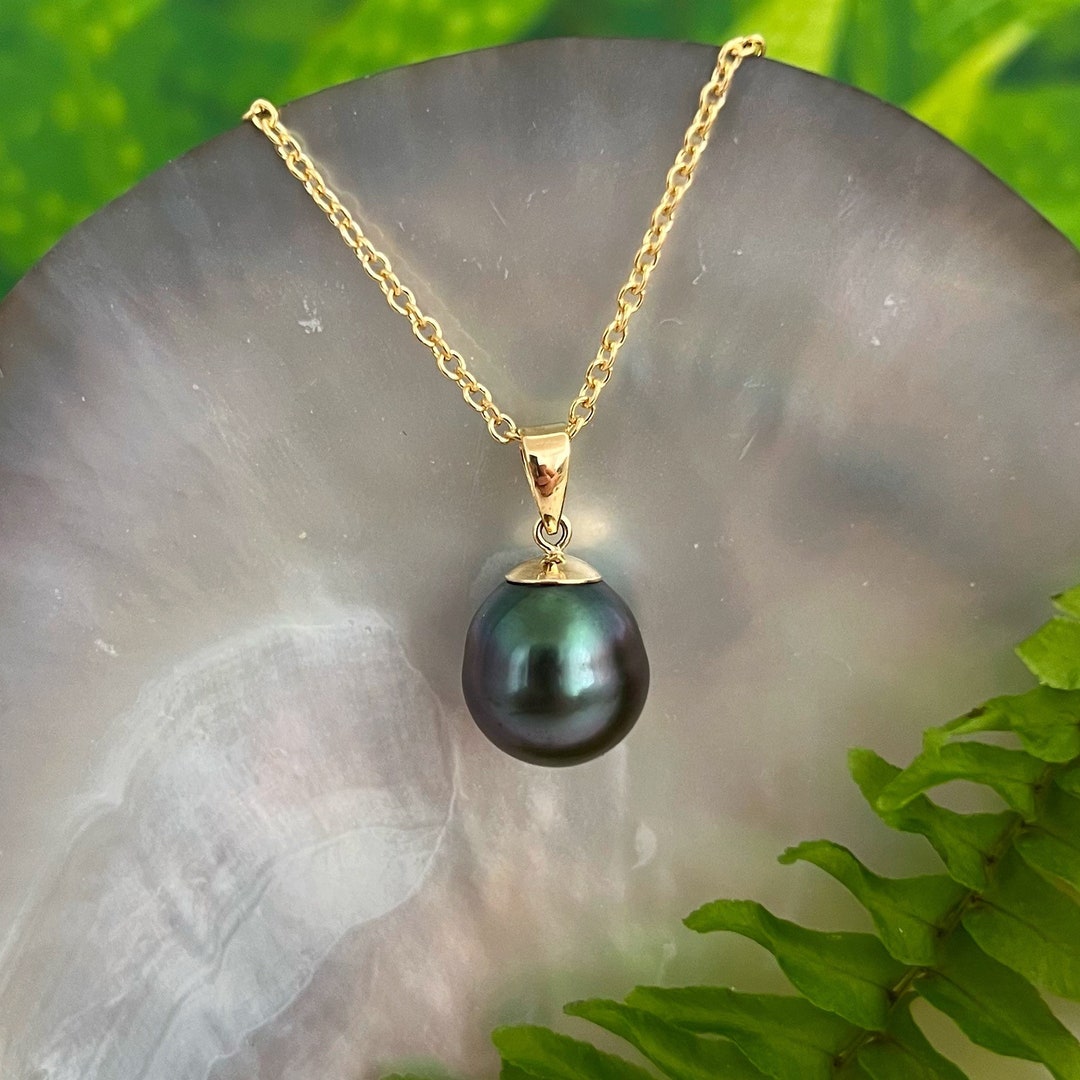 Gorgeous Deep Purple Blue Tahitian Pearl Pendant, Tahitian Pearl ...