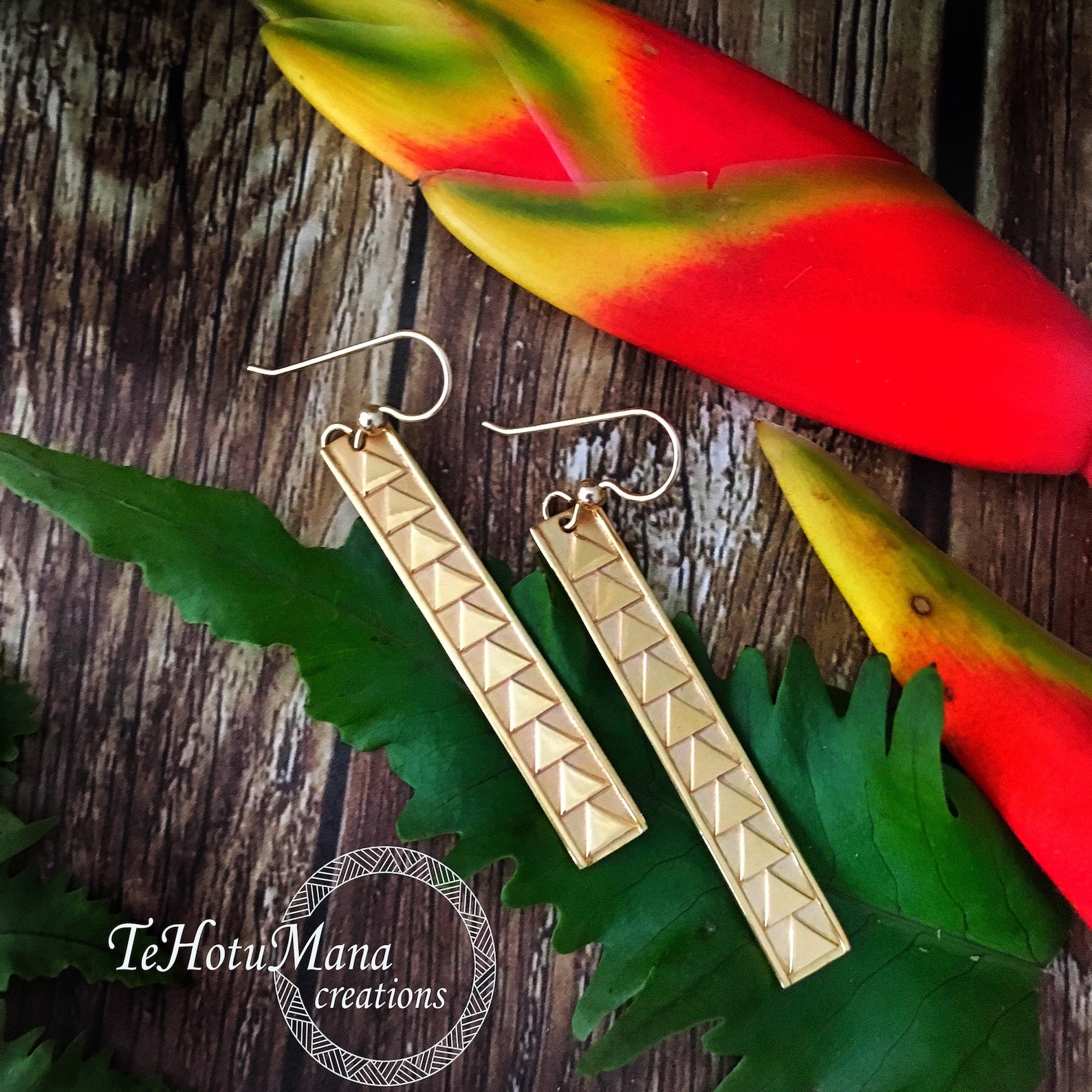 Hawaiian bar earrings Polynesian jewelry Hawaiian earrings | Etsy