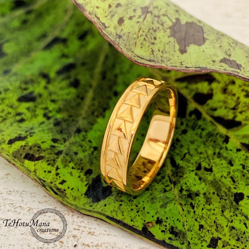 Hawaiian Ring With Triangle Designs Hawaiian Jewelry Men - Etsy