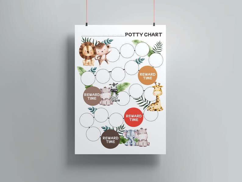 Safari Potty Chart, Printable, Lions, Zoo, Animals, Roar, Toilet ...