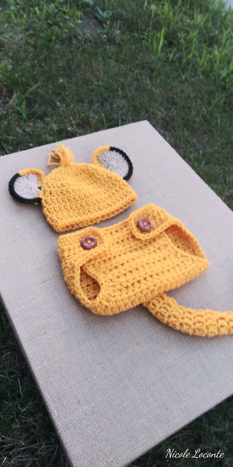 Lion Hat and Diaper Cover Set, Simba Baby Crochet Outfit, the Lion King ...