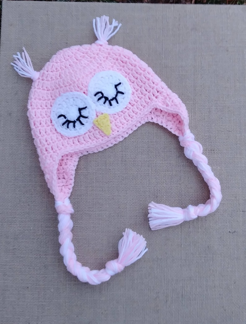 Crochet Owl Hat Earflap Hat Owl Beanie Sleepy Owl Hat - Etsy UK