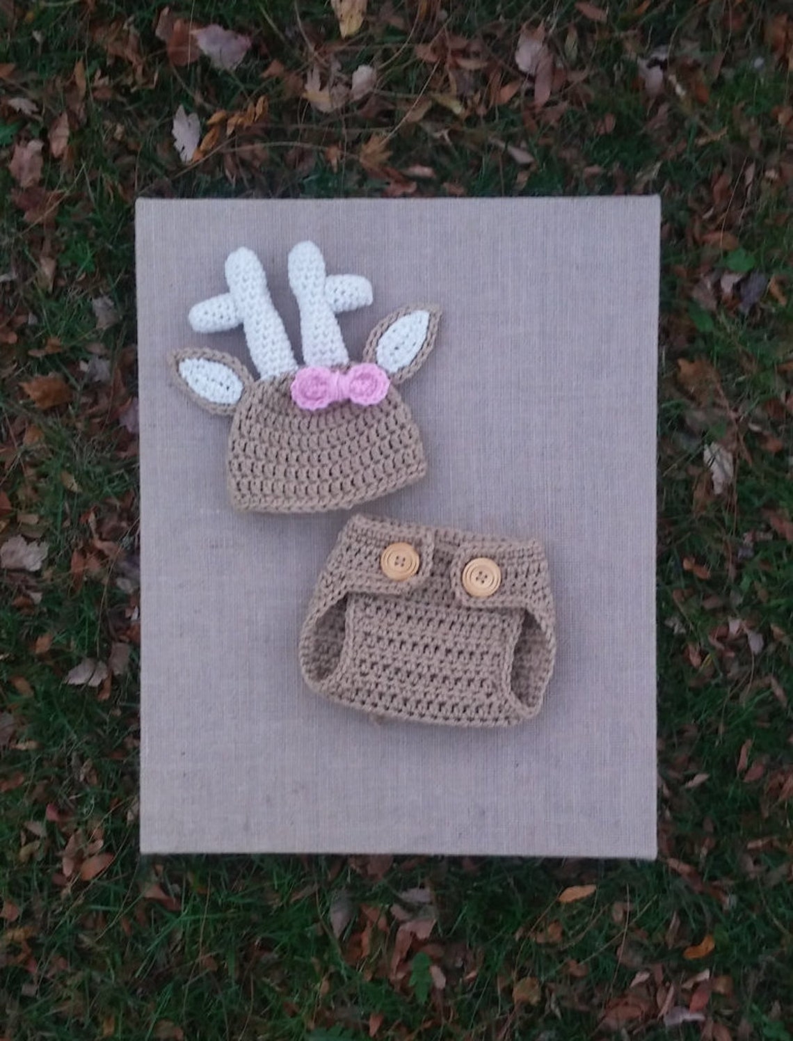 Newborn Baby Deer Diaper Cover Set, Baby Boy and Girl Deer Outfit, Baby ...