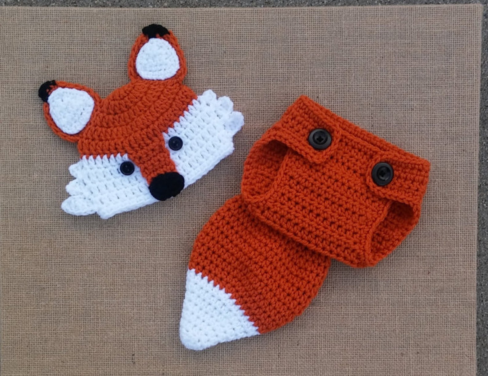 Baby Fox Hat Crochet Fox Hat and Diaper Cover Newborn Fox - Etsy