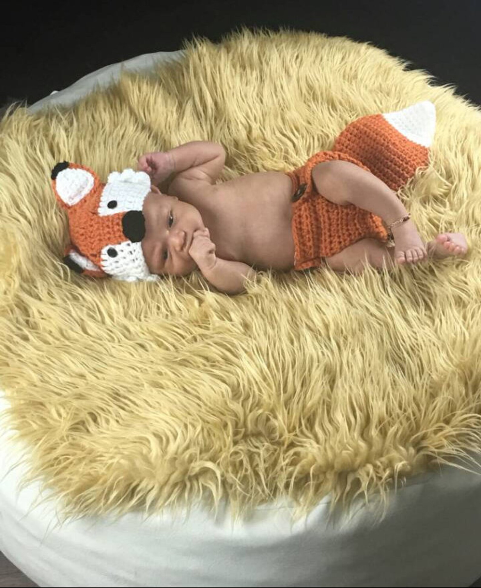 Baby Fox Hat Crochet Fox Hat and Diaper Cover Newborn Fox - Etsy