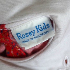 Vintage Rosey Kids Dress and Bloomers Set 3M Red Flowers Smocked White ...