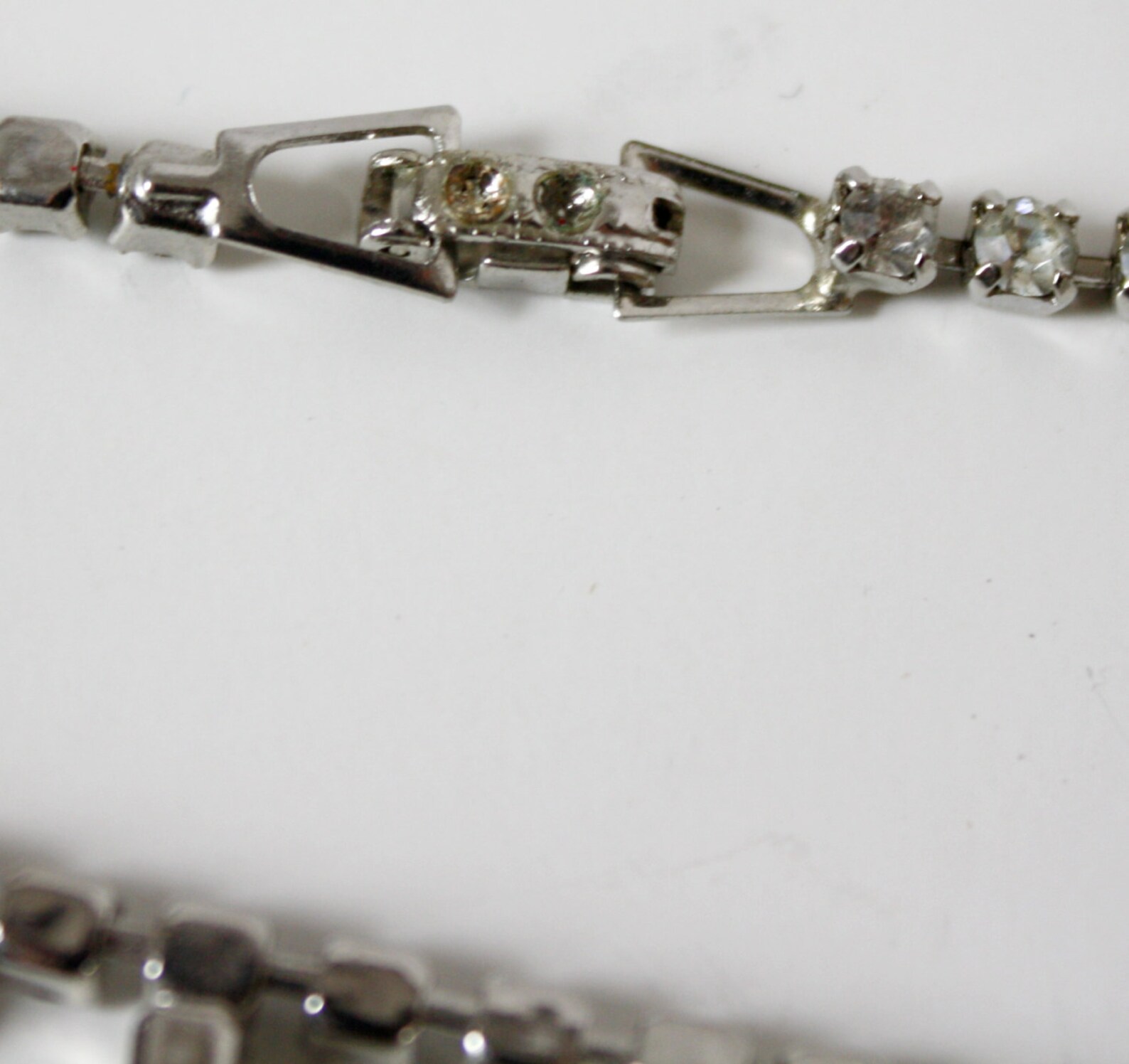 Vintage Clear Rhinestone Necklace Prong Set Art Deco Drop - Etsy