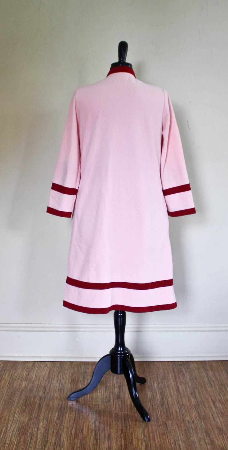 Vintage Pink and Mauve Robe Striped Color Block 70s Zip Front - Etsy