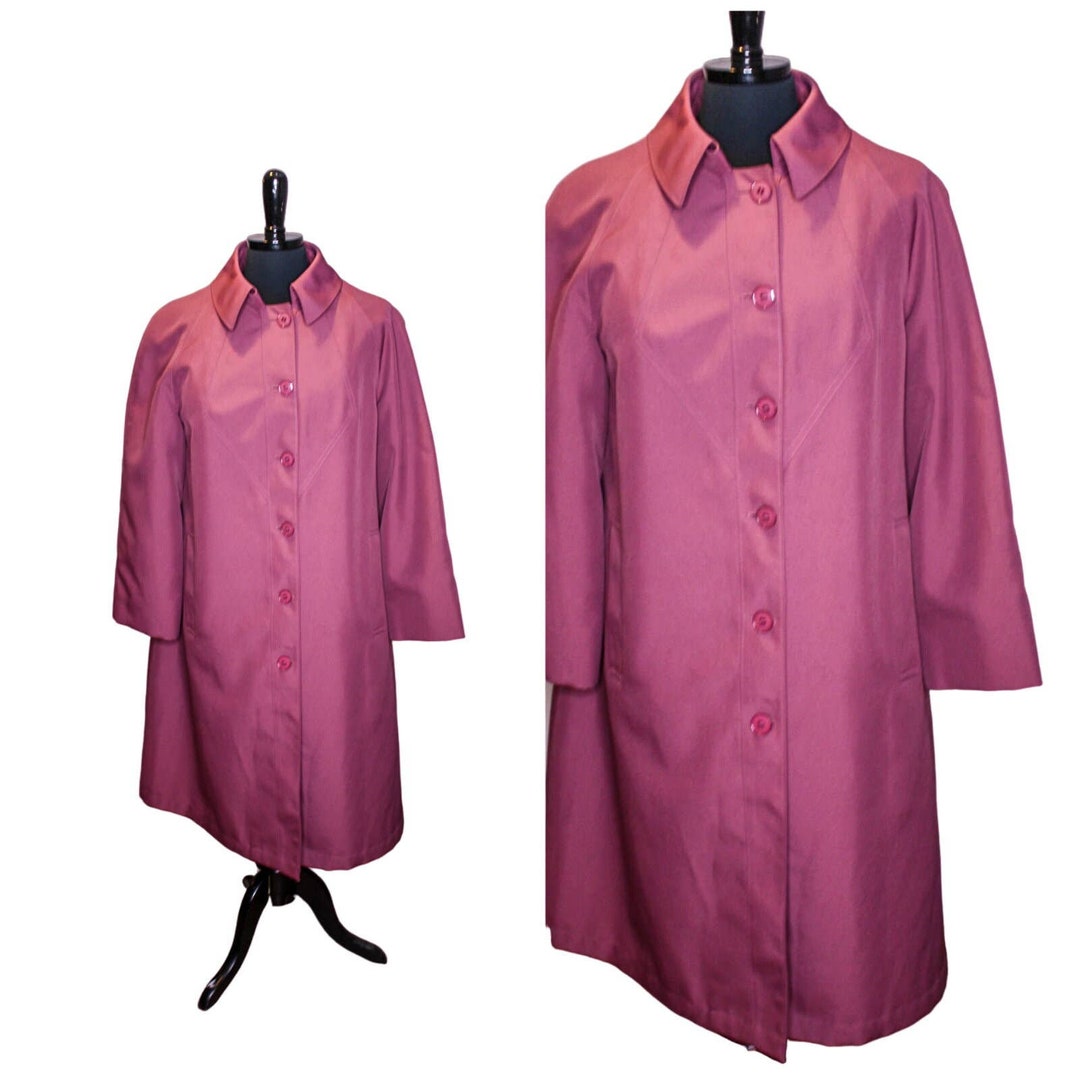 Vintage Misty Harbor Coat Raincoat Removable Faux Fur Lining Purple ...