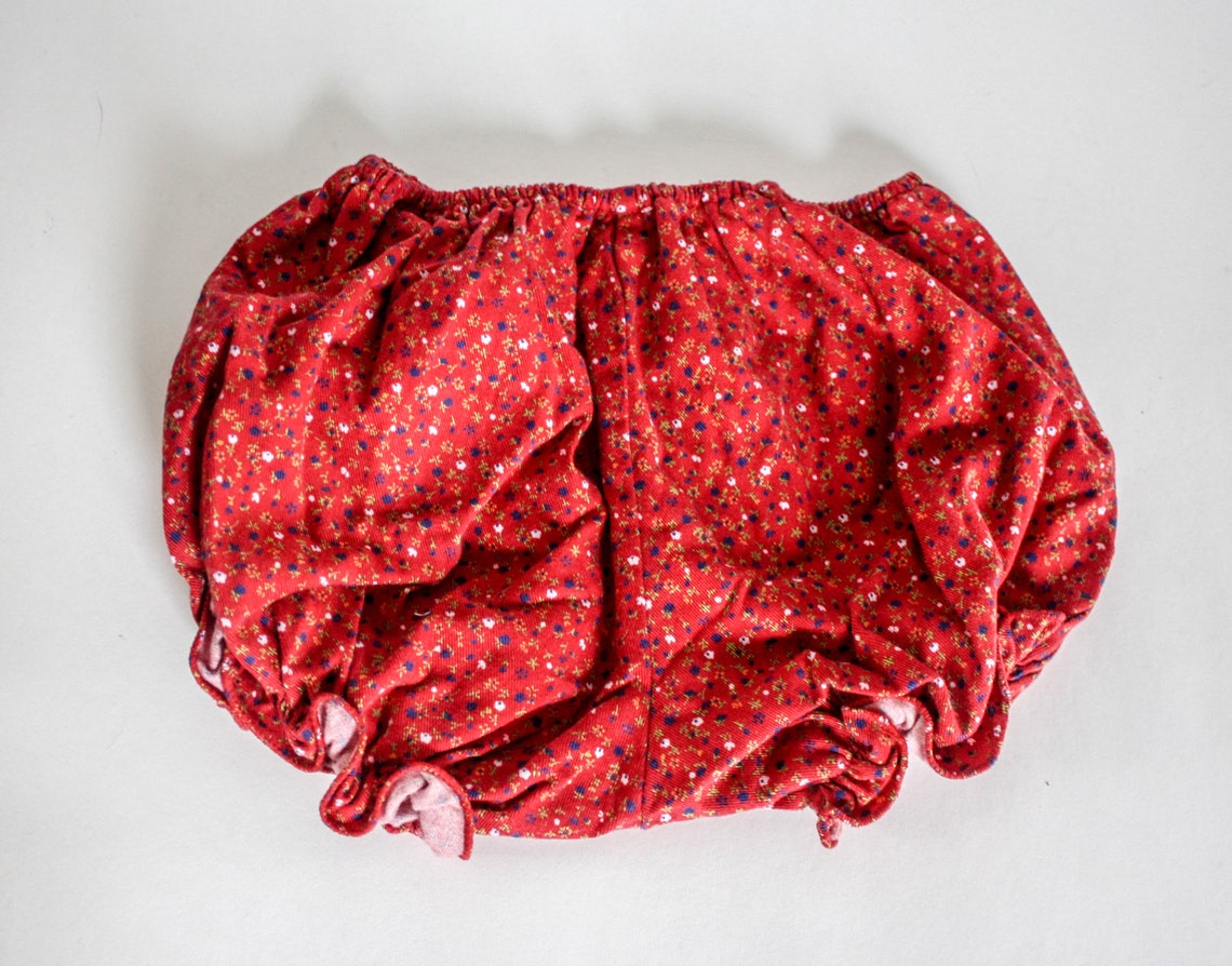 Vintage Rosey Kids Dress and Bloomers Set 3M Red Flowers - Etsy