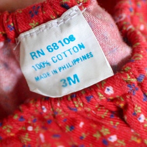 Vintage Rosey Kids Dress and Bloomers Set 3M Red Flowers Smocked White ...