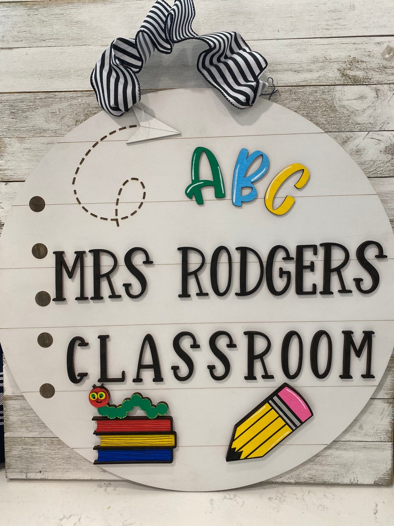 Personalized Classroom Door Sign, Teacher Door Hanger, Teacher Gift ...