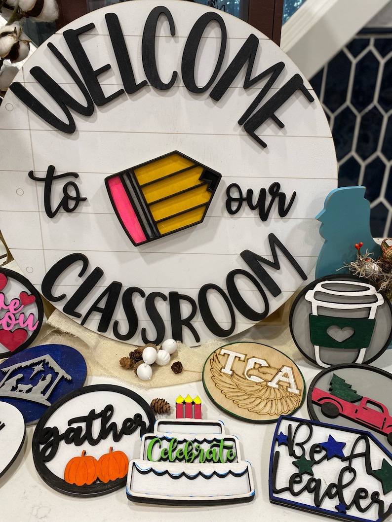 Interchangeable Personalized Classroom Door Sign, Teacher Gift, Back to ...