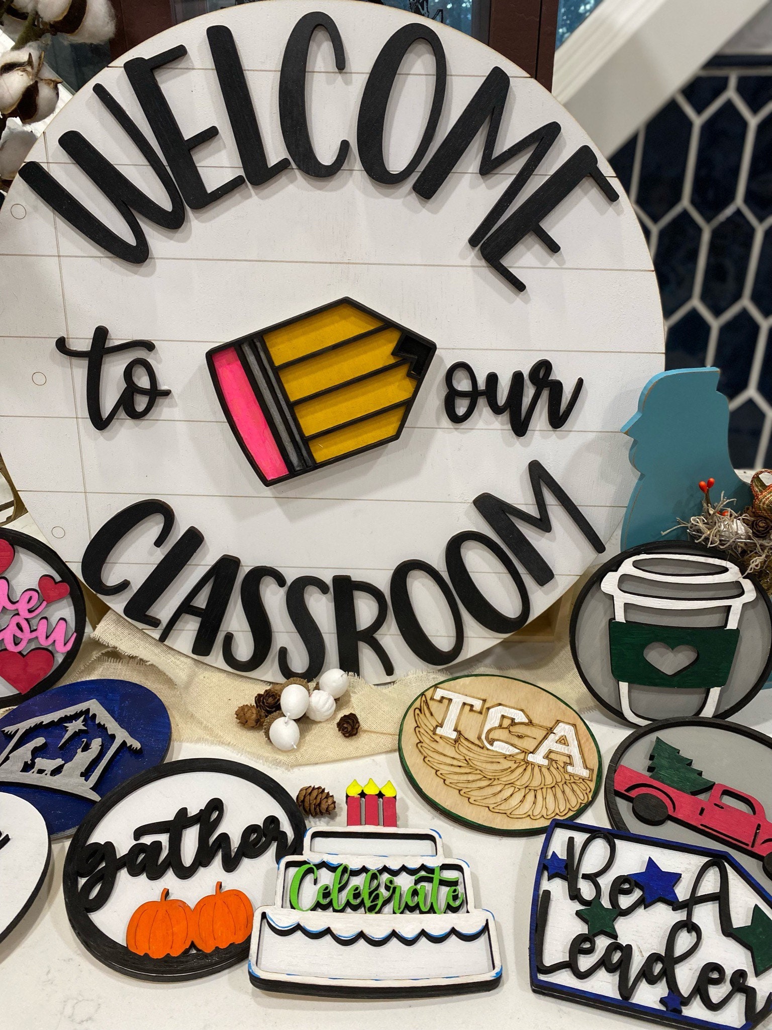 Interchangeable Personalized Classroom Door Sign, Teacher Gift, Back to ...