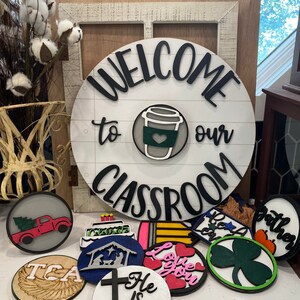 Interchangeable Personalized Classroom Door Sign, Teacher Gift, Back to ...