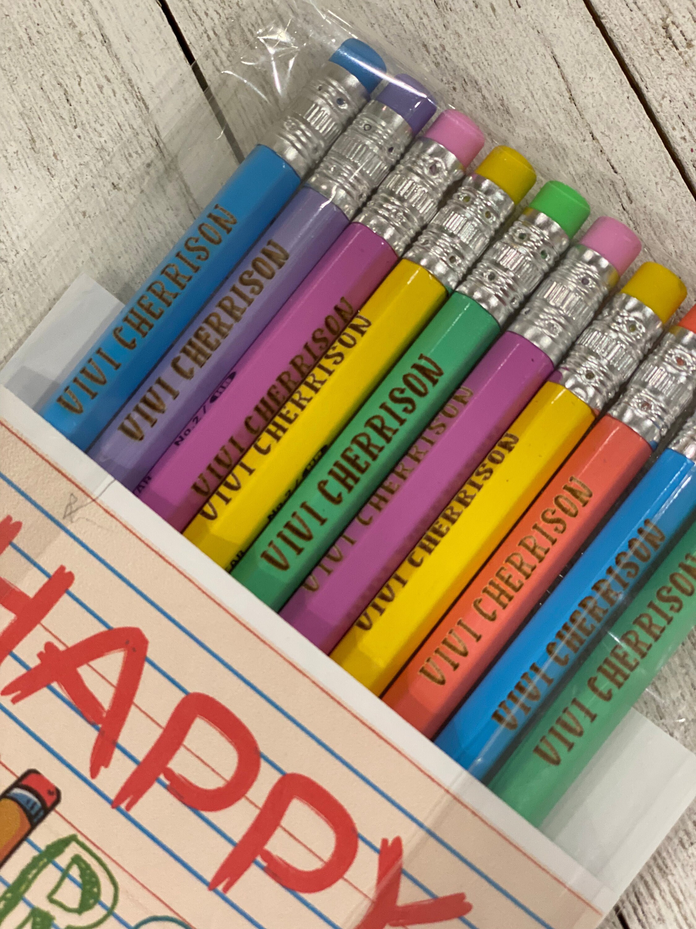 Personalized #2 Pencils - Engraved Custom Message Pencils With Rubber ...