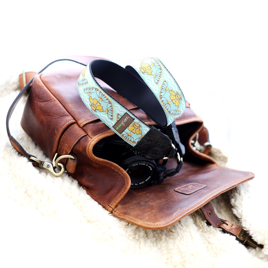 The Santa Fe Blue Camera Strap With Quick Release Buckles -- 1.5 Inches ...