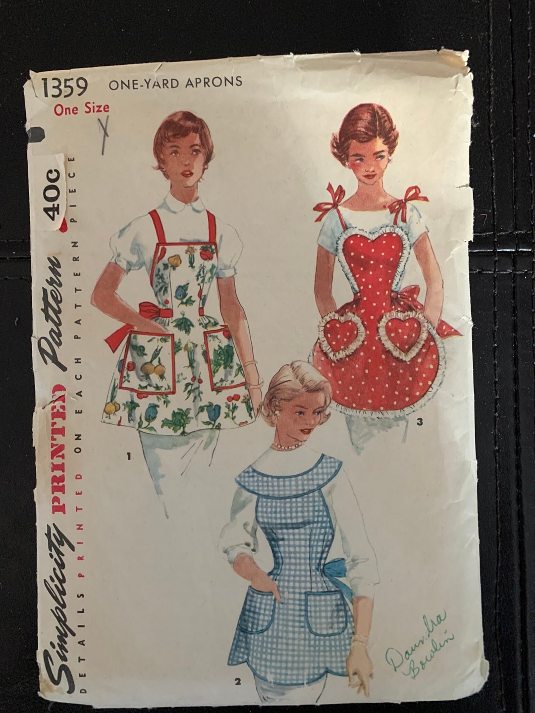 1950s Original Simplicity Apron Pattern - Etsy
