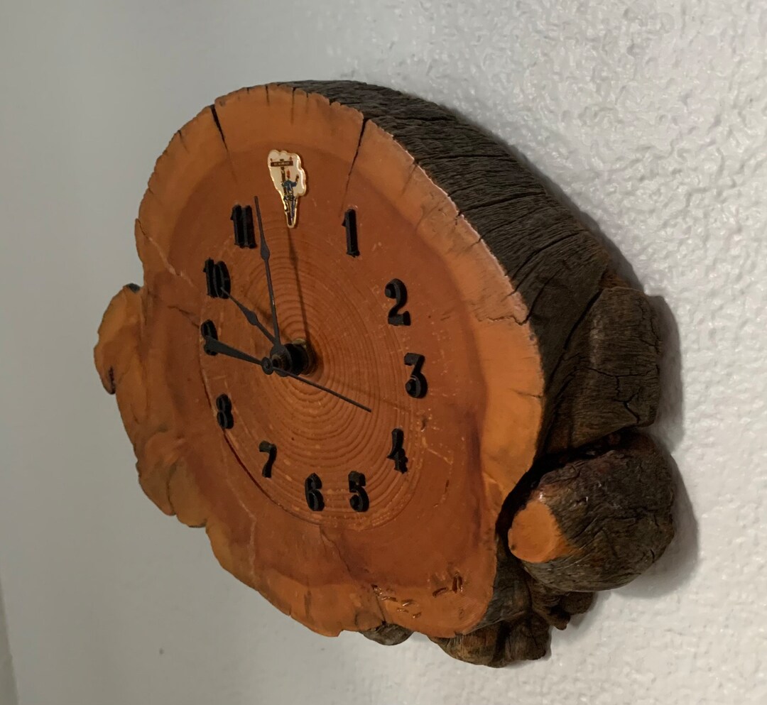 Cedar Slab Vintage Wall Clock - Etsy