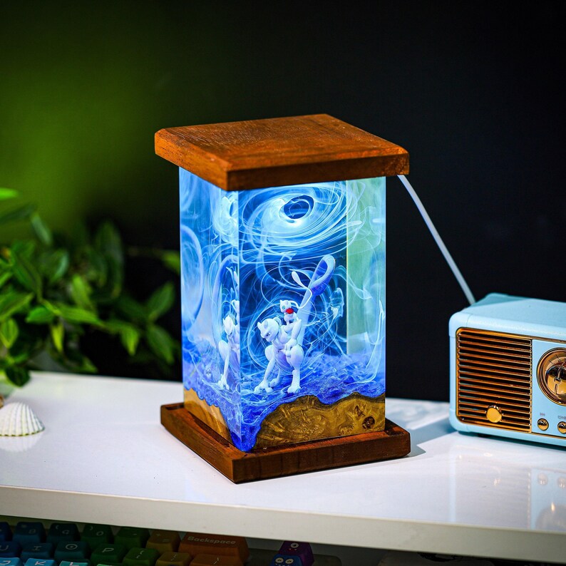 ME,WTWO Po.ke.m.on Lamp Custom P,oke,mon Epoxy Lamp Poke,mon Terrarium Personalized Night Light ...