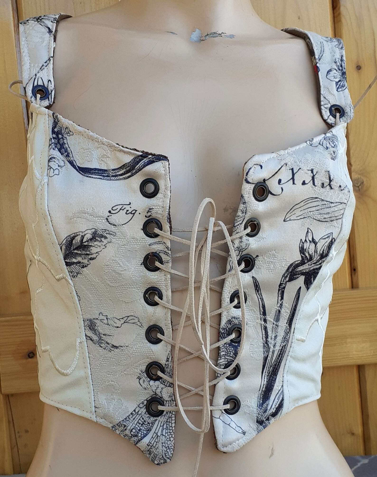 Corset, Bodice, Bustier, Vest, Two in One, Reversible, Renaissance Boho ...